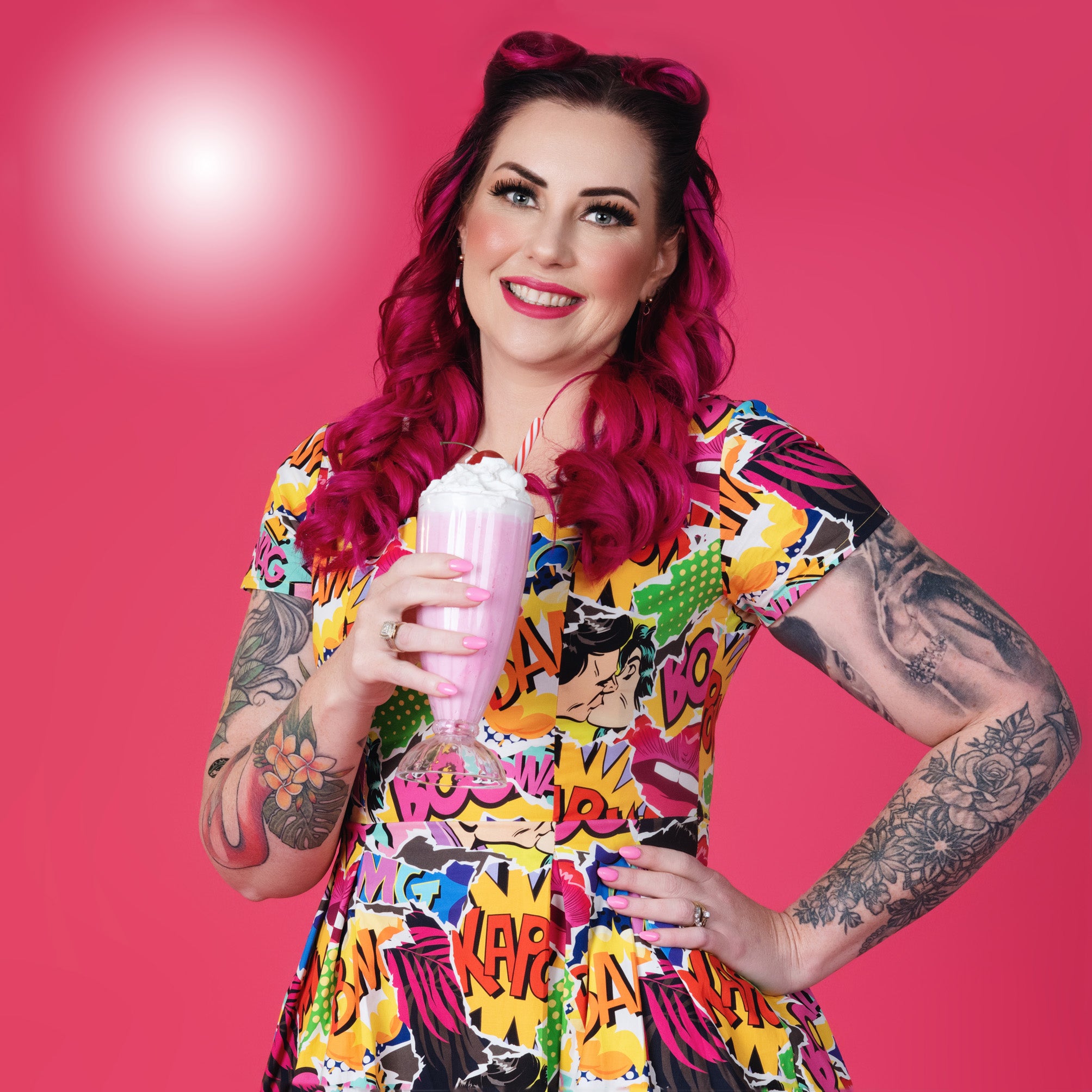 Pixie Sweetheart Dress in Comic Print – Love Daphne