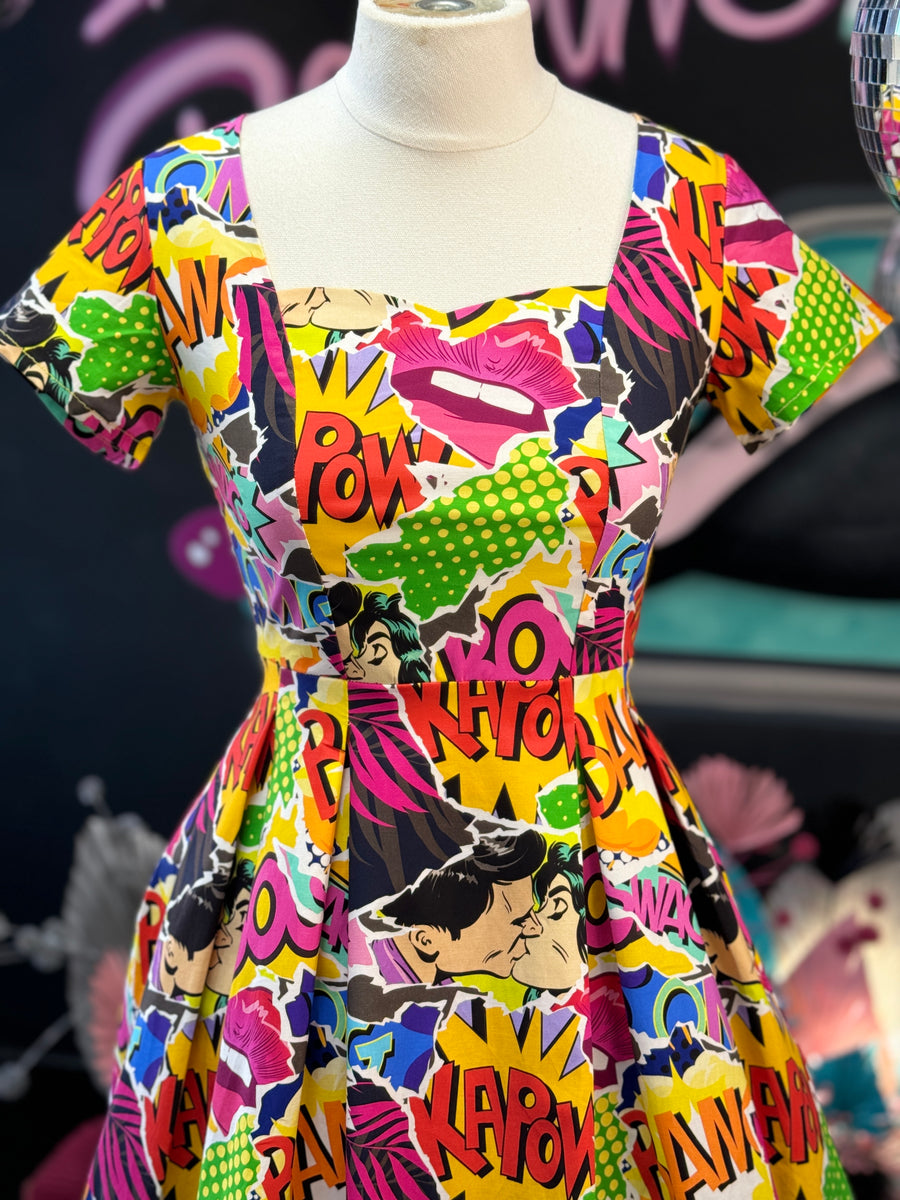 Pixie Sweetheart Dress in Comic Print | Love Daphne