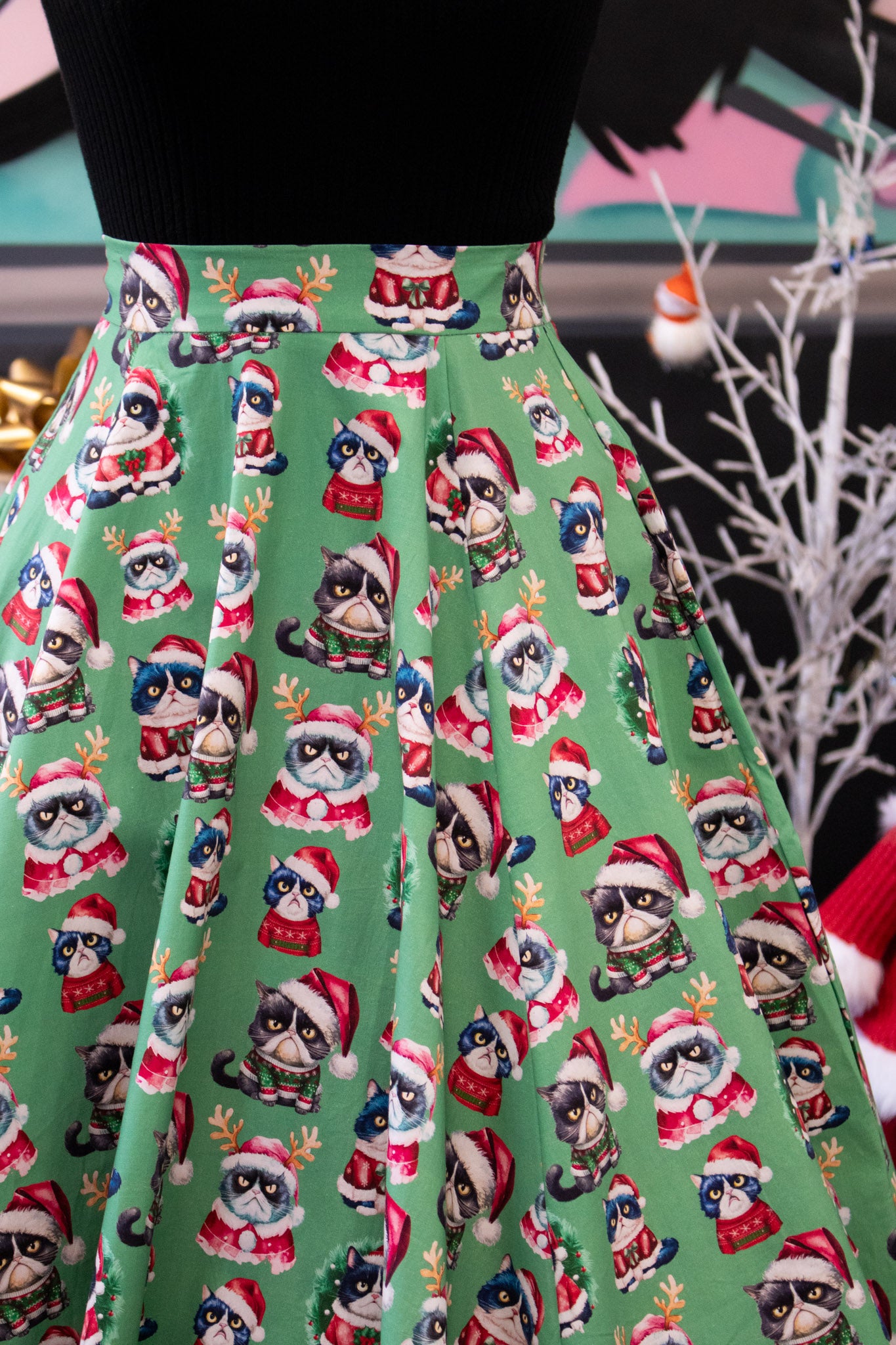 Love Daphne - Iris Swing Skirt - Grumpy Cats